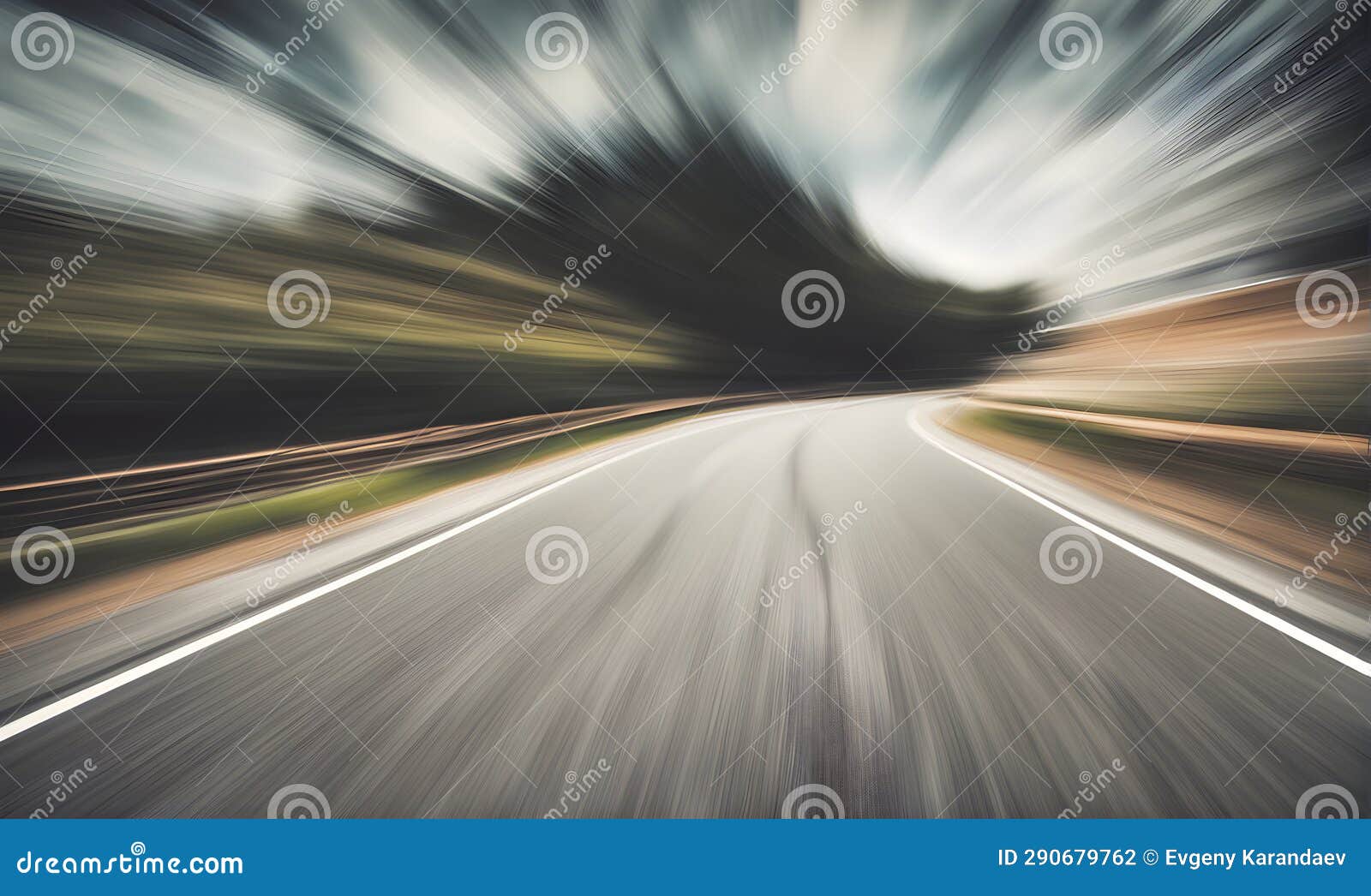 Dynamic Road Perspective with Motion Stock Illustration - Illustration ...
