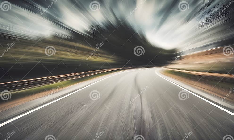 Dynamic Road Perspective with Motion Stock Illustration - Illustration ...