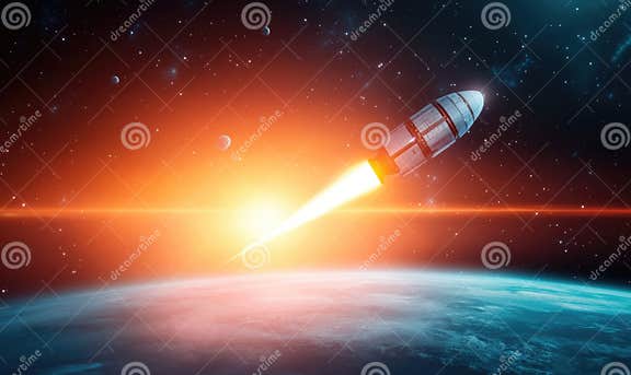 A Dynamic Rocket Launch Scene Depicting Space Exploration with Vibrant ...
