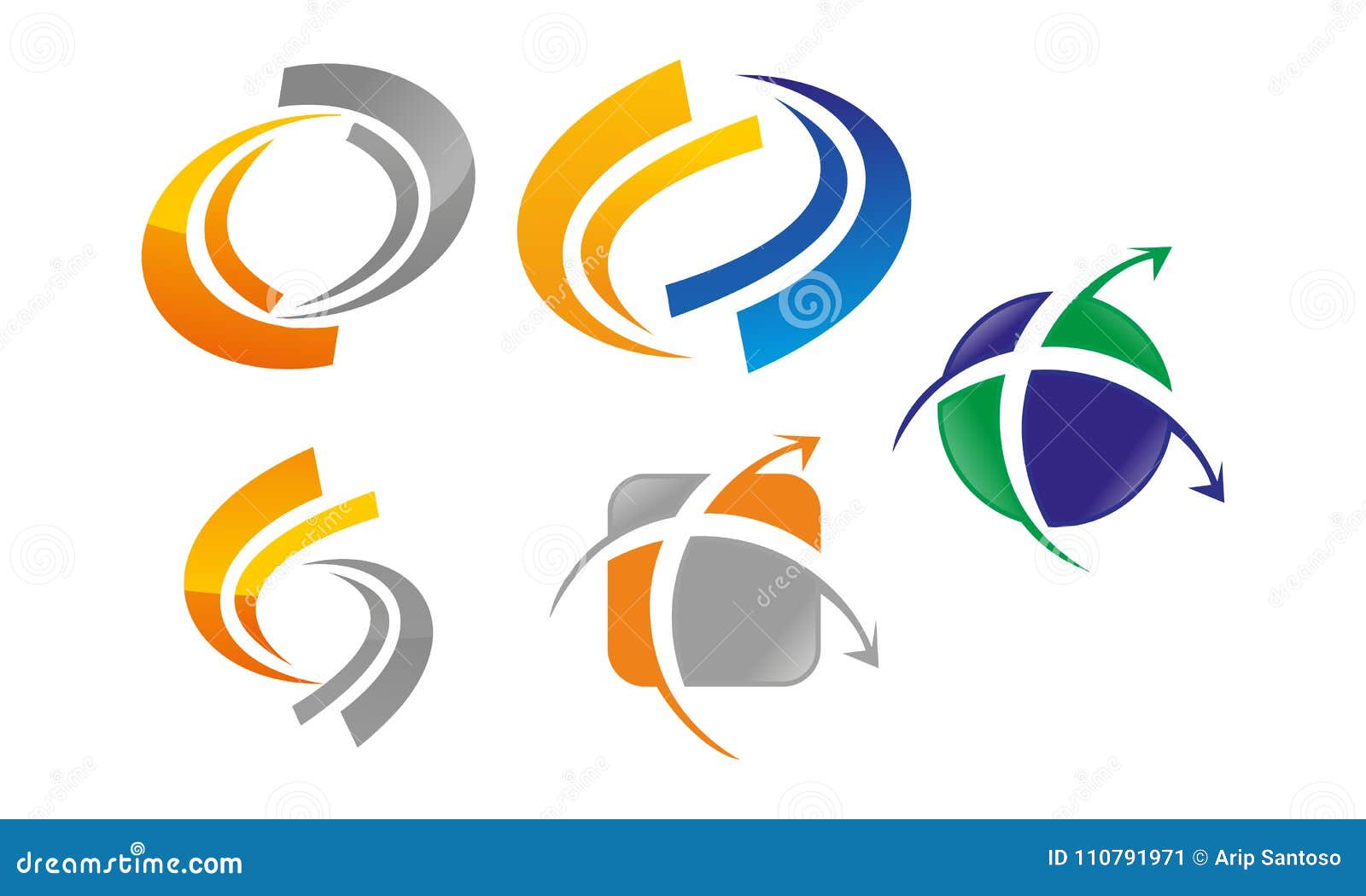 Dynamic Rotation Template Set Stock Vector - Illustration of dynamic ...