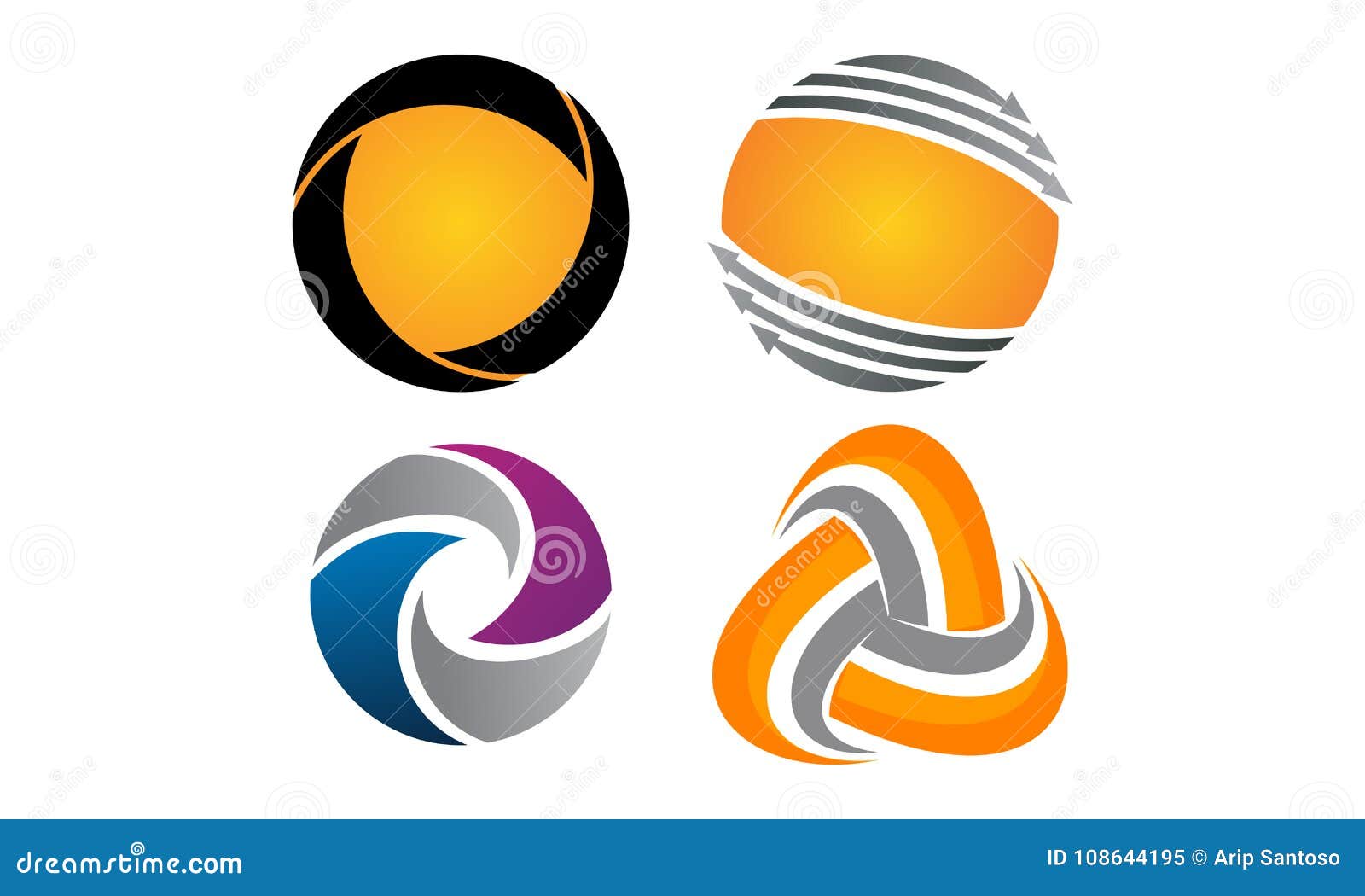 Dynamic Rotation Template Set Stock Vector - Illustration of abstract ...