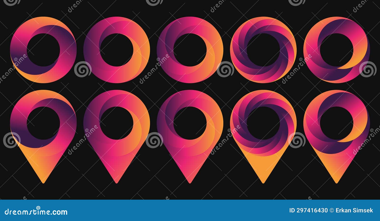 Dynamic Round and Marker Shapes. Abstract Modern Graphic Design Element ...