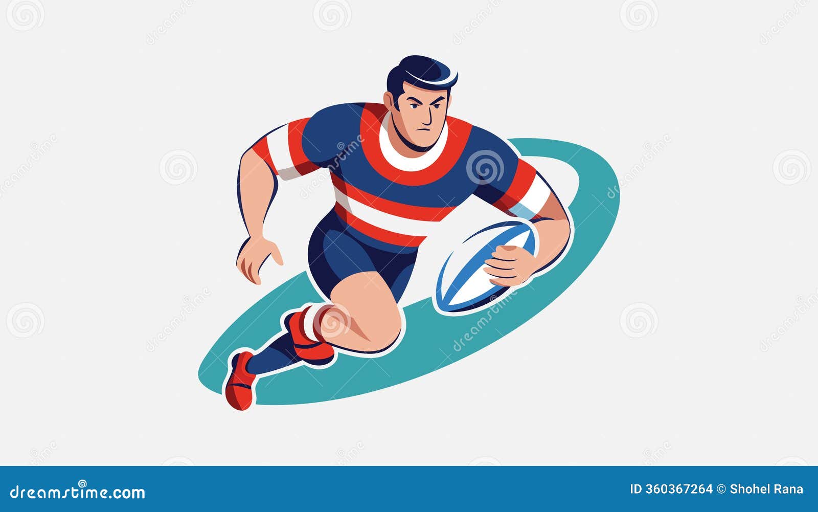 Dynamic Rugby Action Scene Vector Art on White Background Stock Vector ...