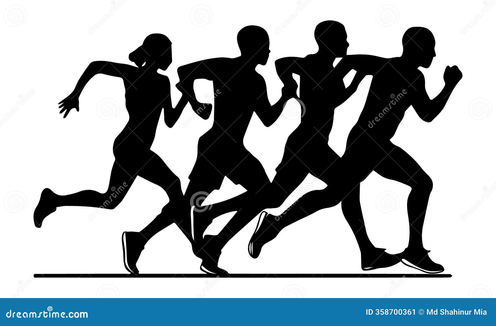 Dynamic Running Figure With Sun Rays Energy Motivation Vector Design ...