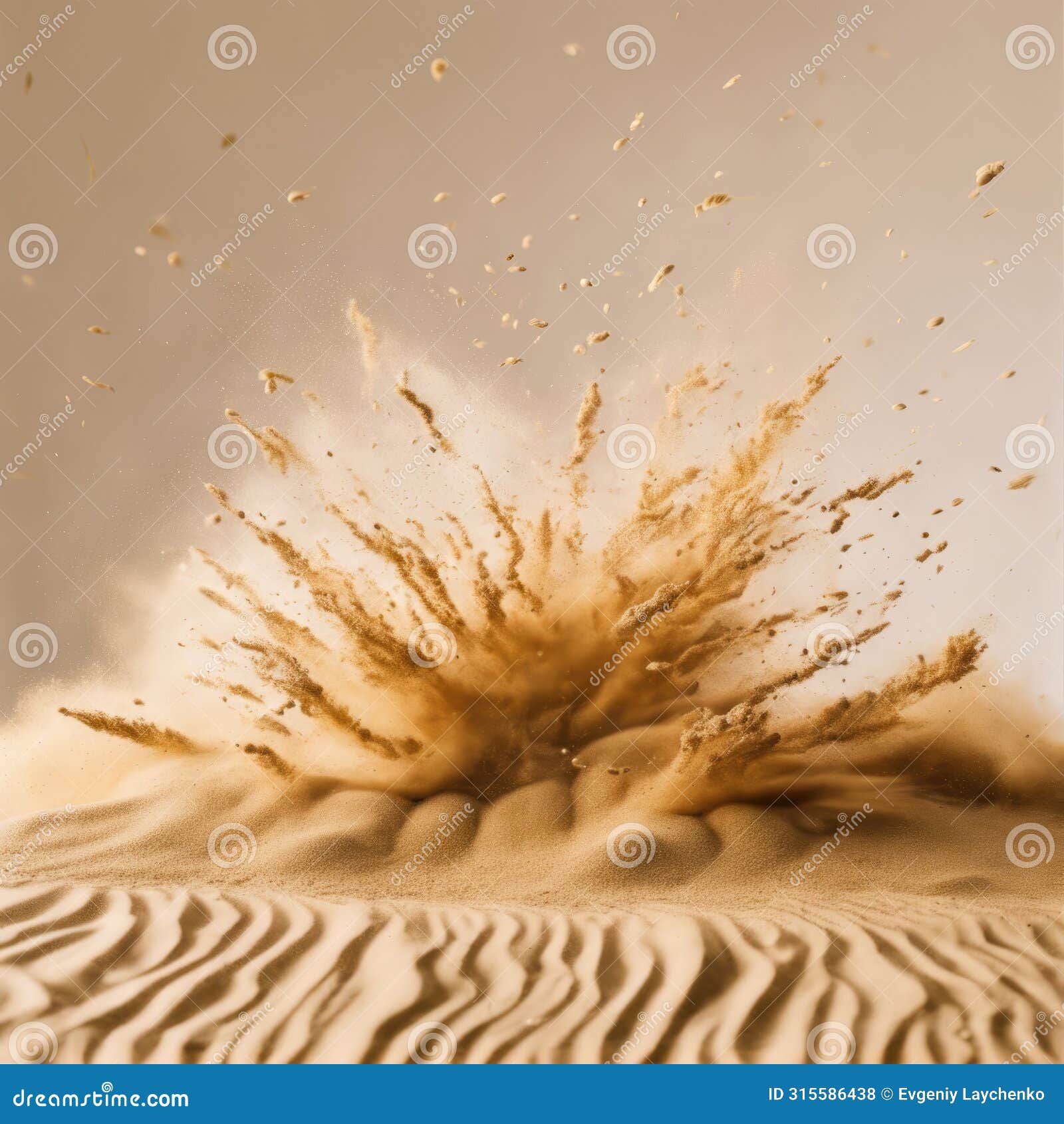 Dynamic Sand Dune Ejecting Sand Particles Stock Photo - Image of ...