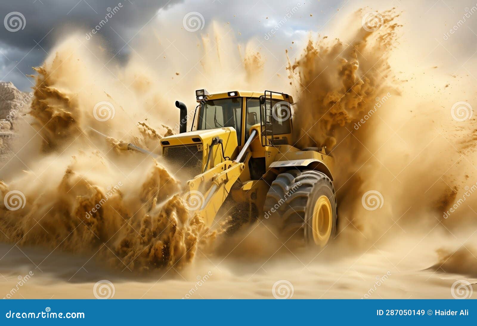 Dynamic Sand Extraction Wheel Loader. Generative AI Stock Illustration ...