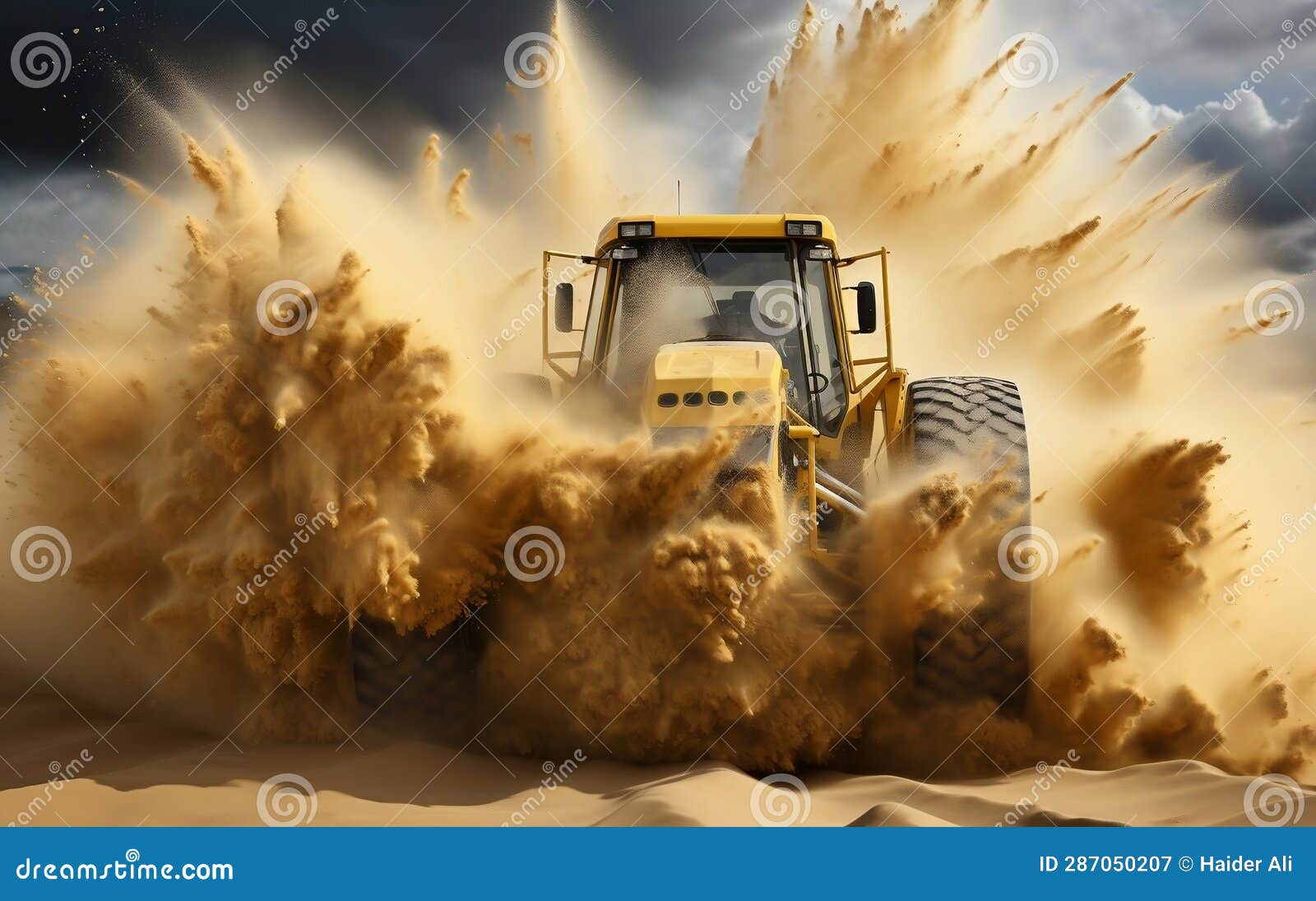 Dynamic Sand Extraction Wheel Loader. Generative AI Stock Illustration ...