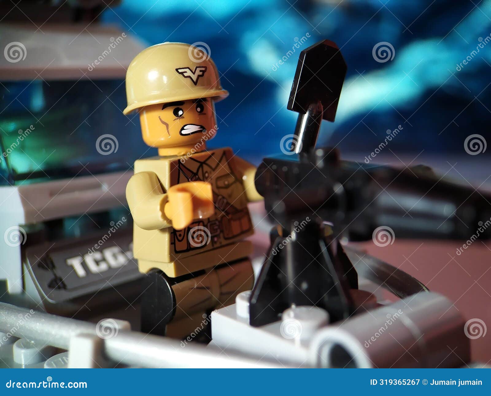 LEGO Miniature Army Strike Force in Commanding Pose Stock Illustration ...