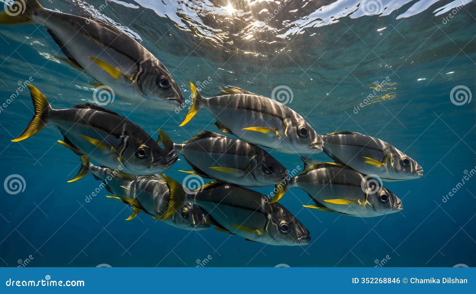 Underwater Unity: the Tequila Splitfins in Harmonious Motion Stock ...