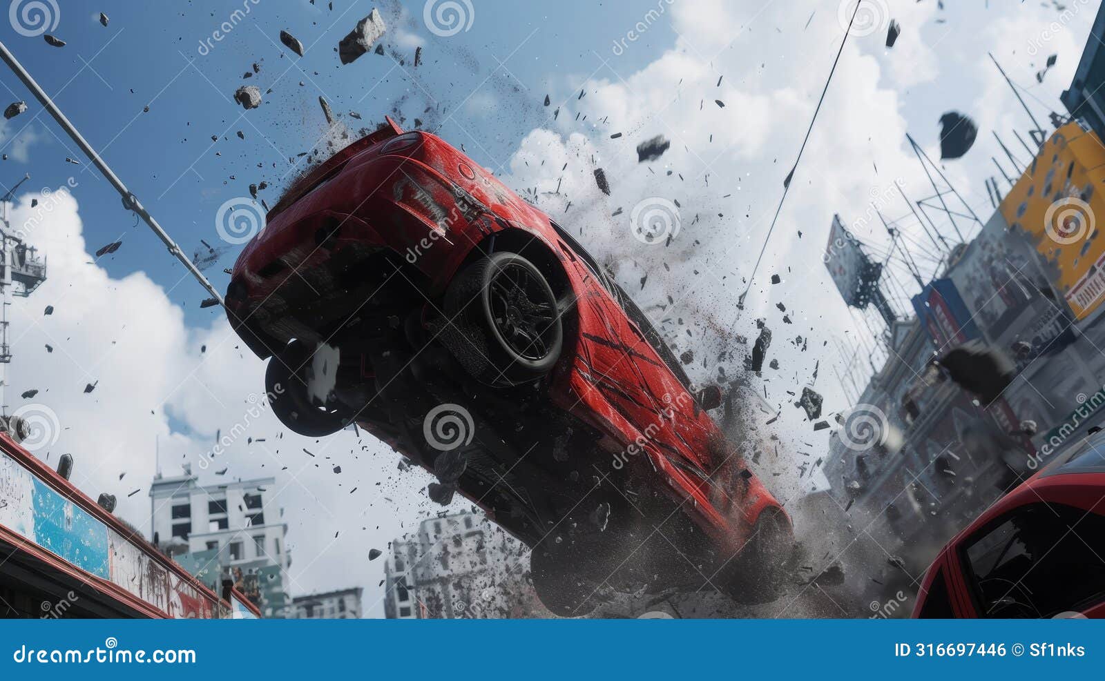 Crash Flying Car Royalty-Free Stock Photography | CartoonDealer.com #164975