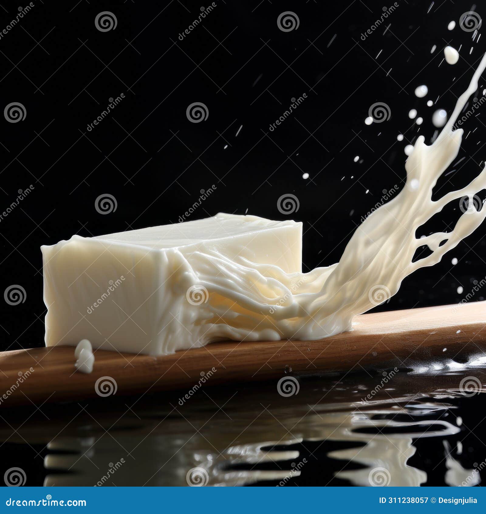 Dynamic Scene with Soap Bar Creating Abundant Delicate Lather in ...