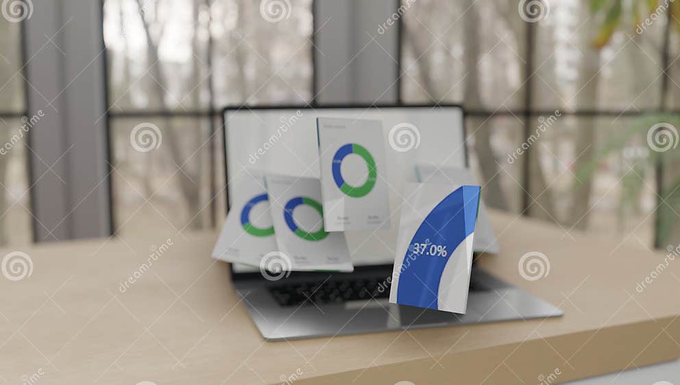 Dynamic Screen Display with Data Analysis Graphics. Perfect for Website ...