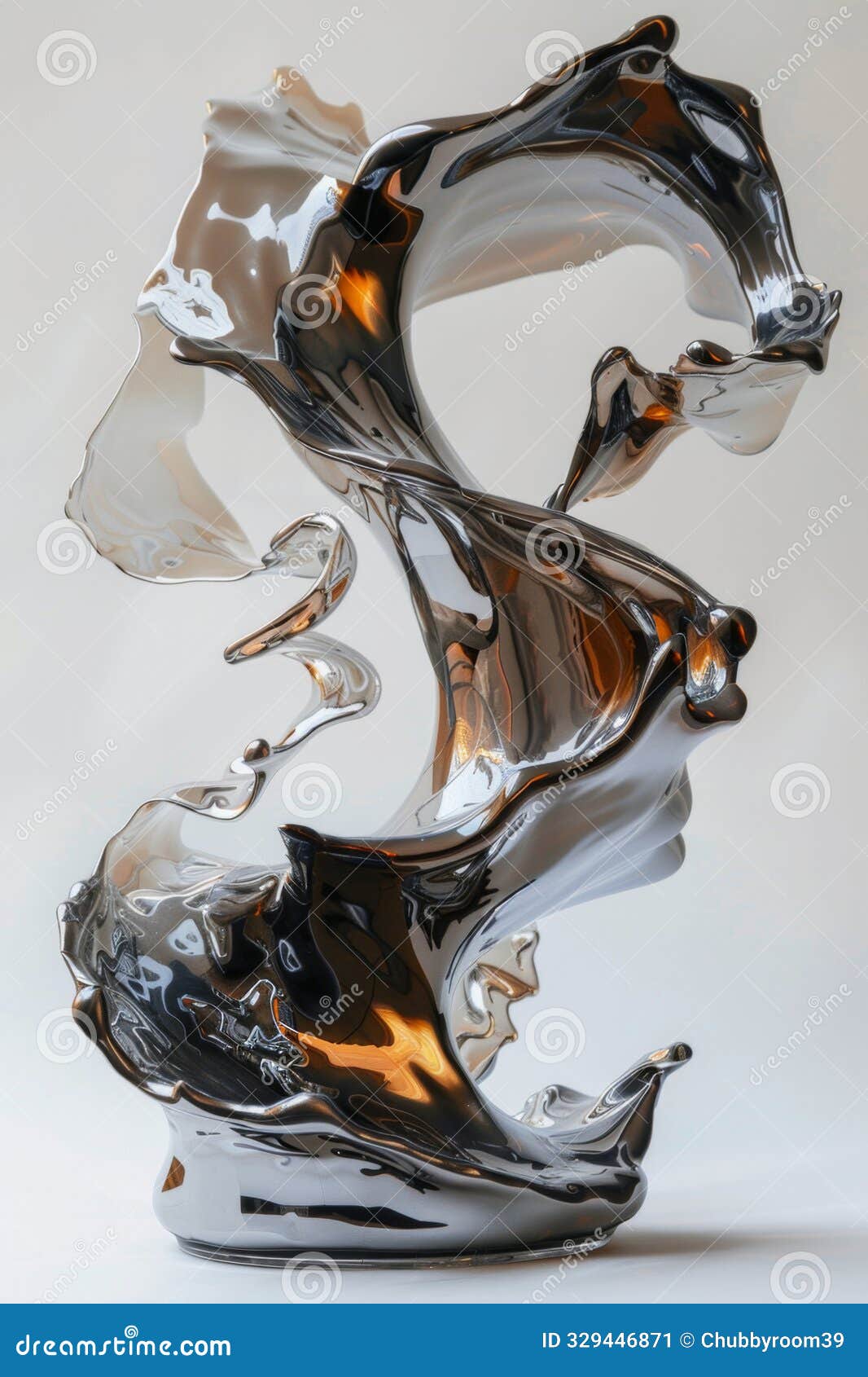 Dynamic Sculpture Capturing Flowing Liquid Metal Effects, Creating a ...