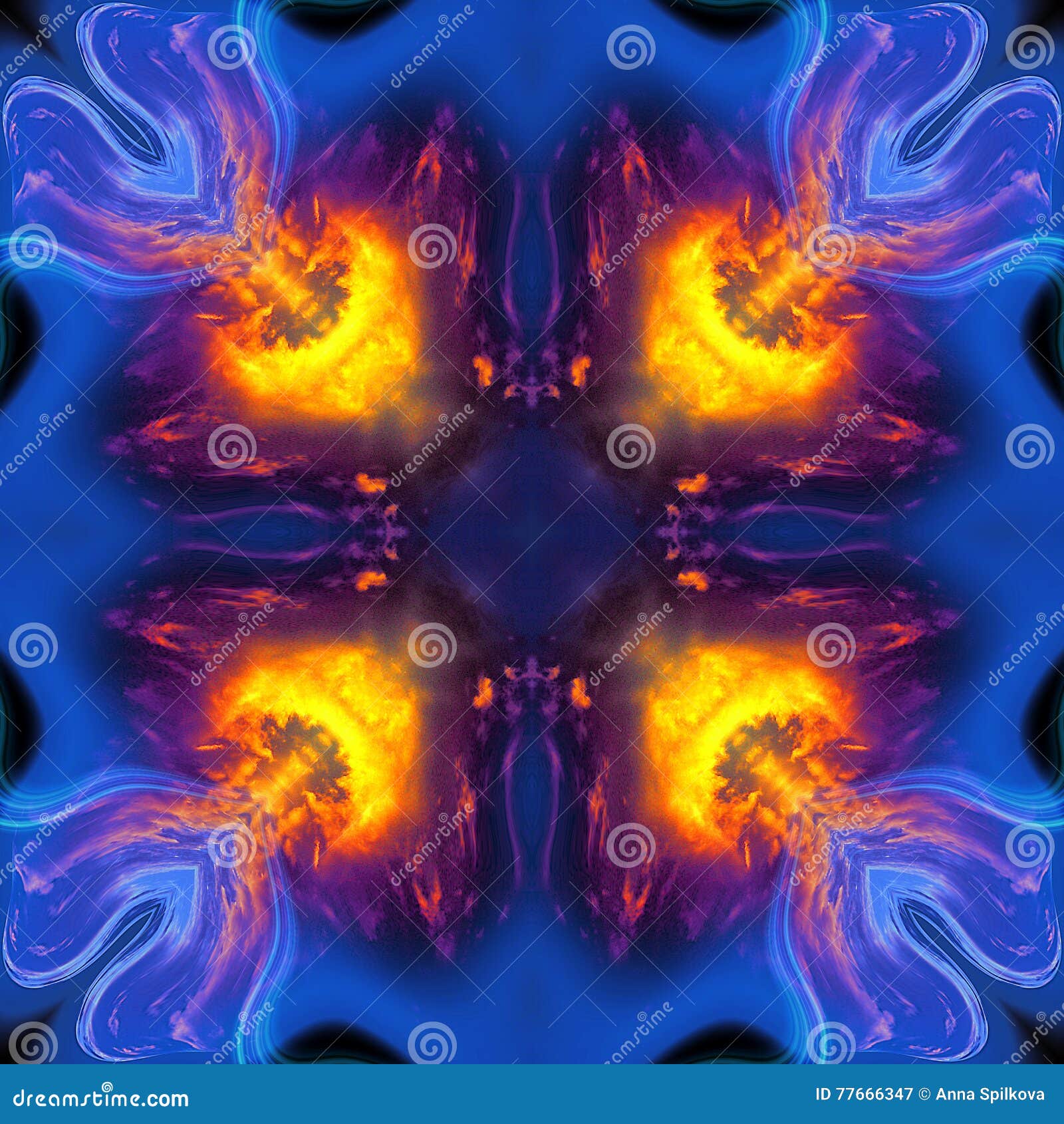 Dynamic Seamless Pattern with Stylized Flames and Burning Plasma Stock ...