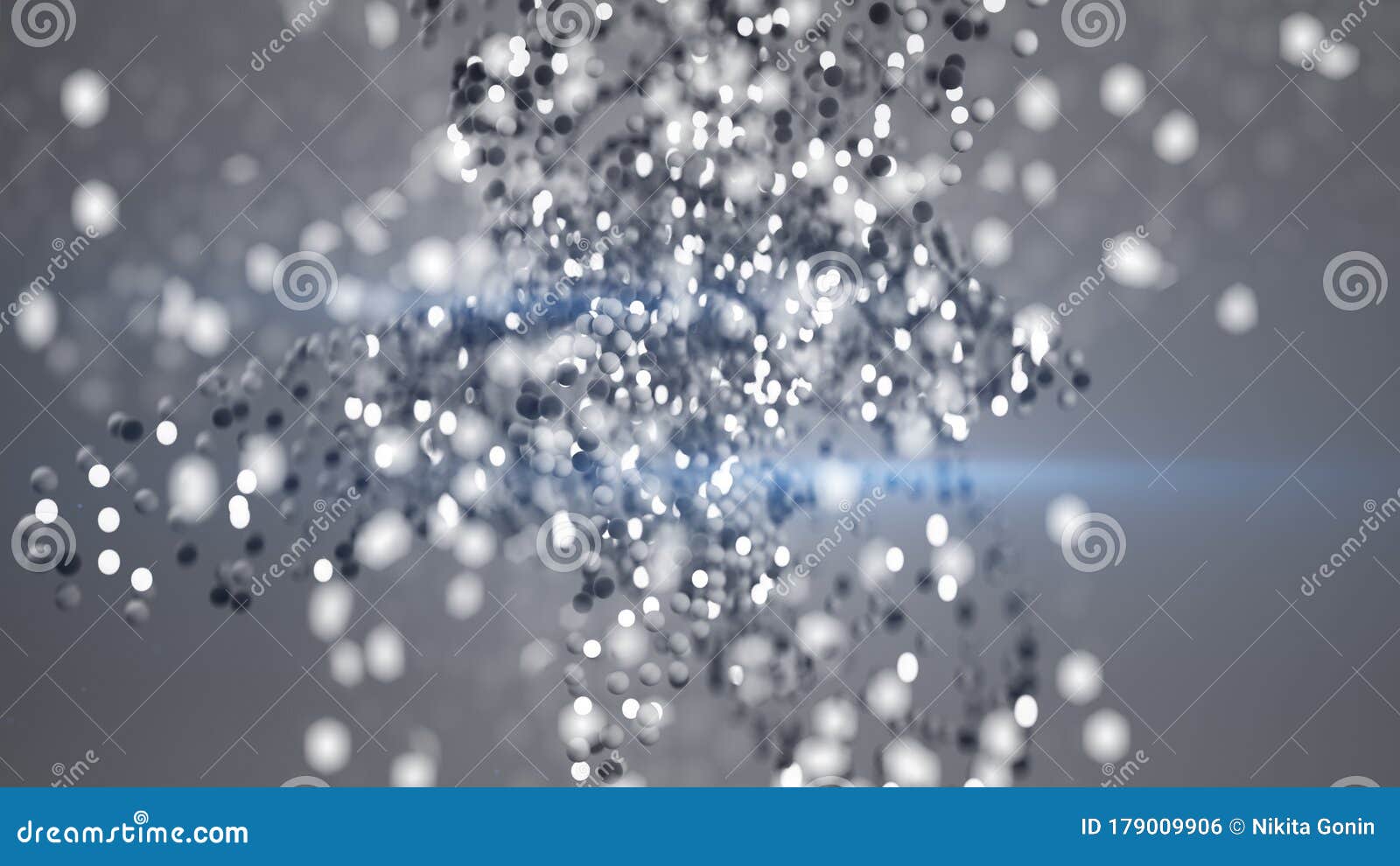 Dynamic Shape of Flying Gray Spheres 3D Render Stock Illustration ...