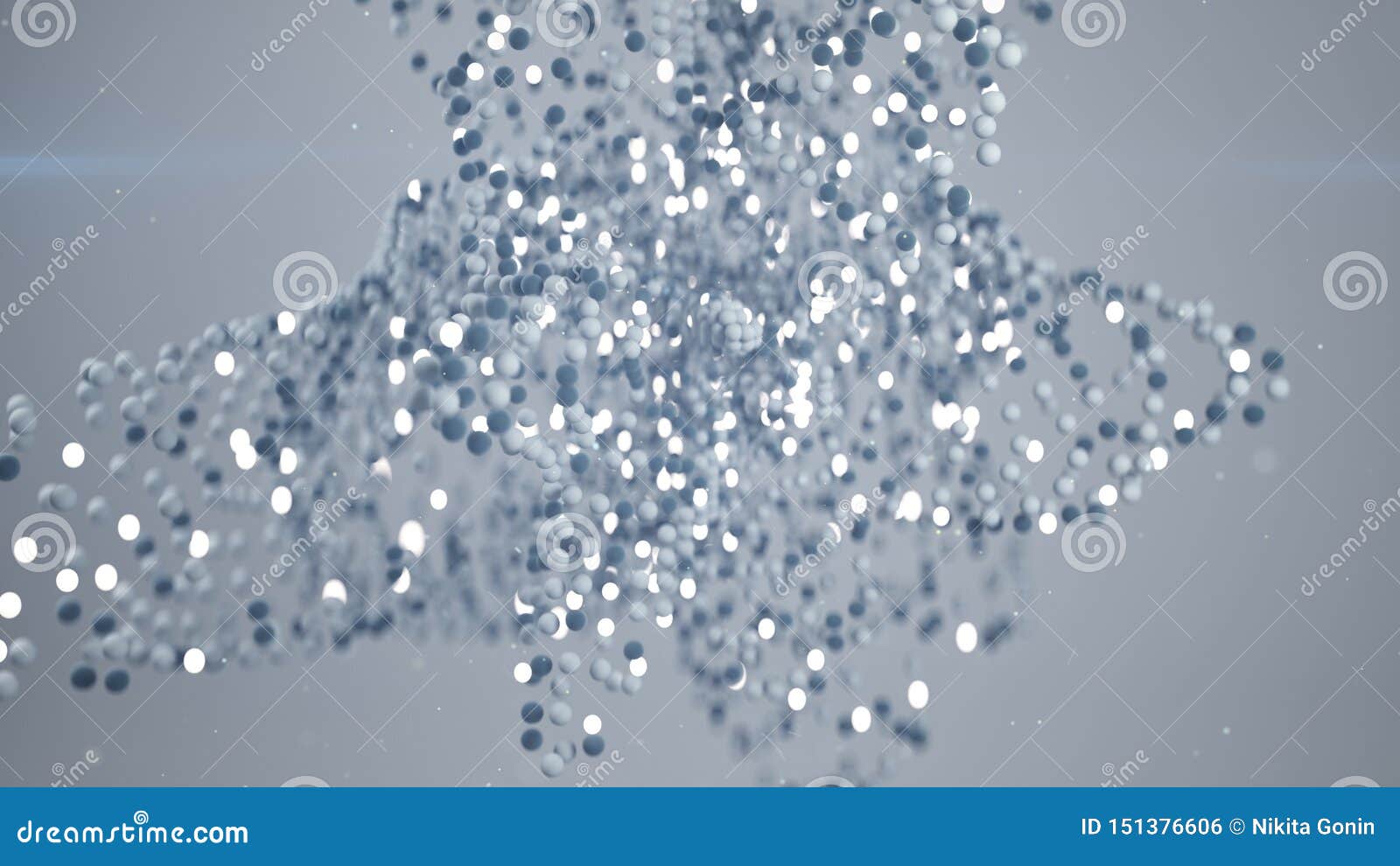 Dynamic Shape of Flying Purple Spheres 3D Render Stock Illustration ...