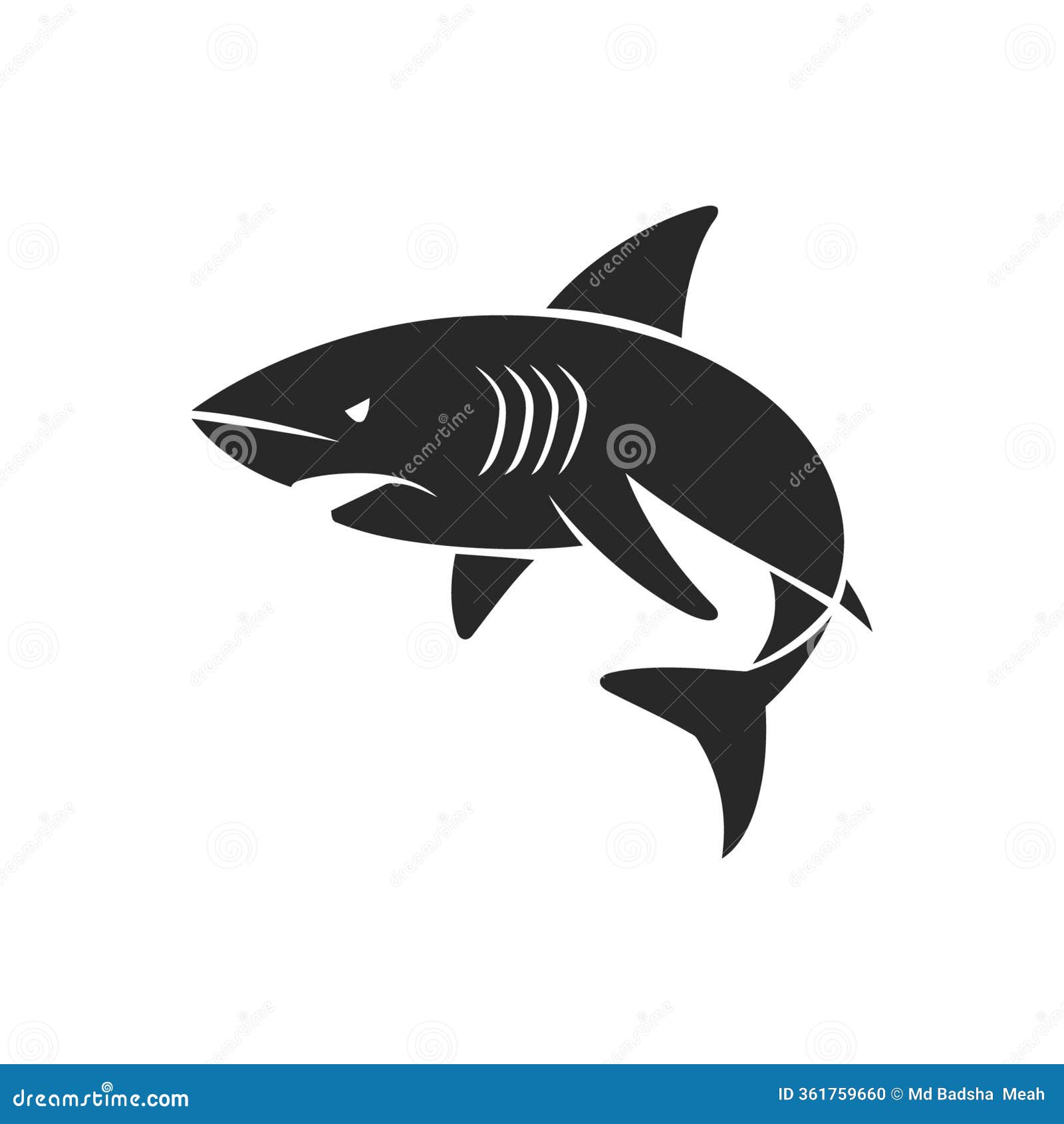 Shark Fin Icon Dolphin Logo Fish Whale Symbol Cartoon Illustration ...