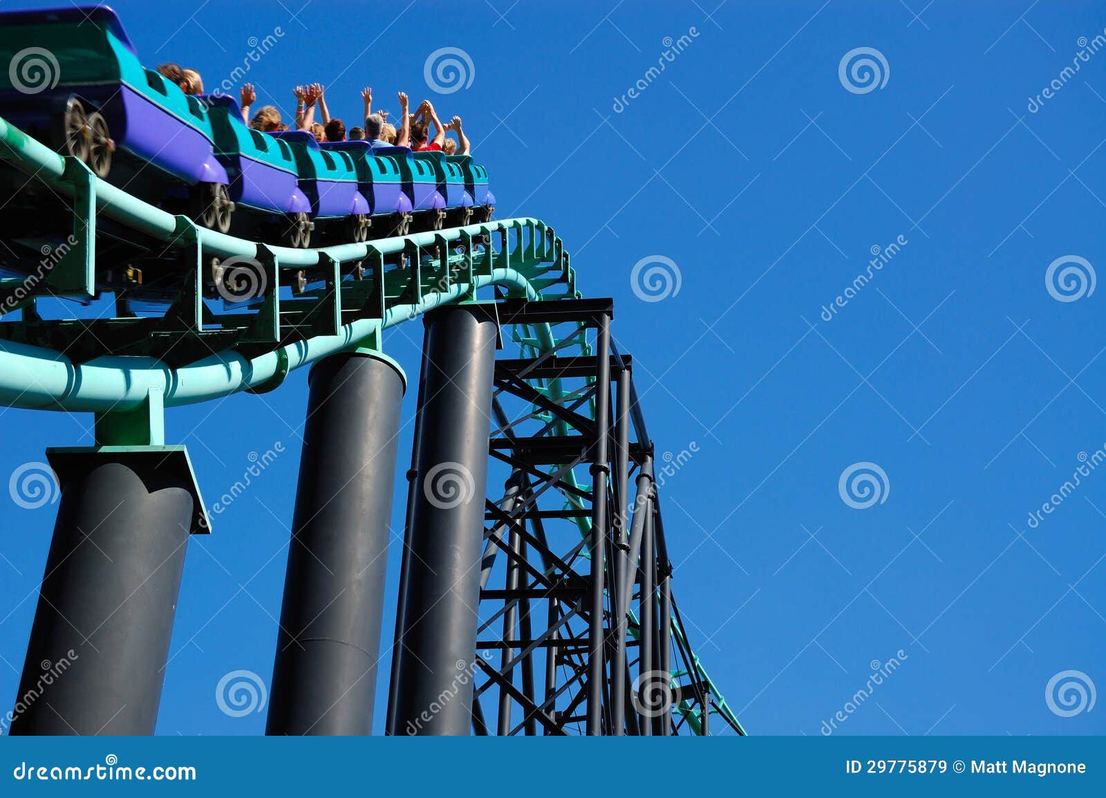 Roller Coaster Track stock image. Image of park, blue - 29775879