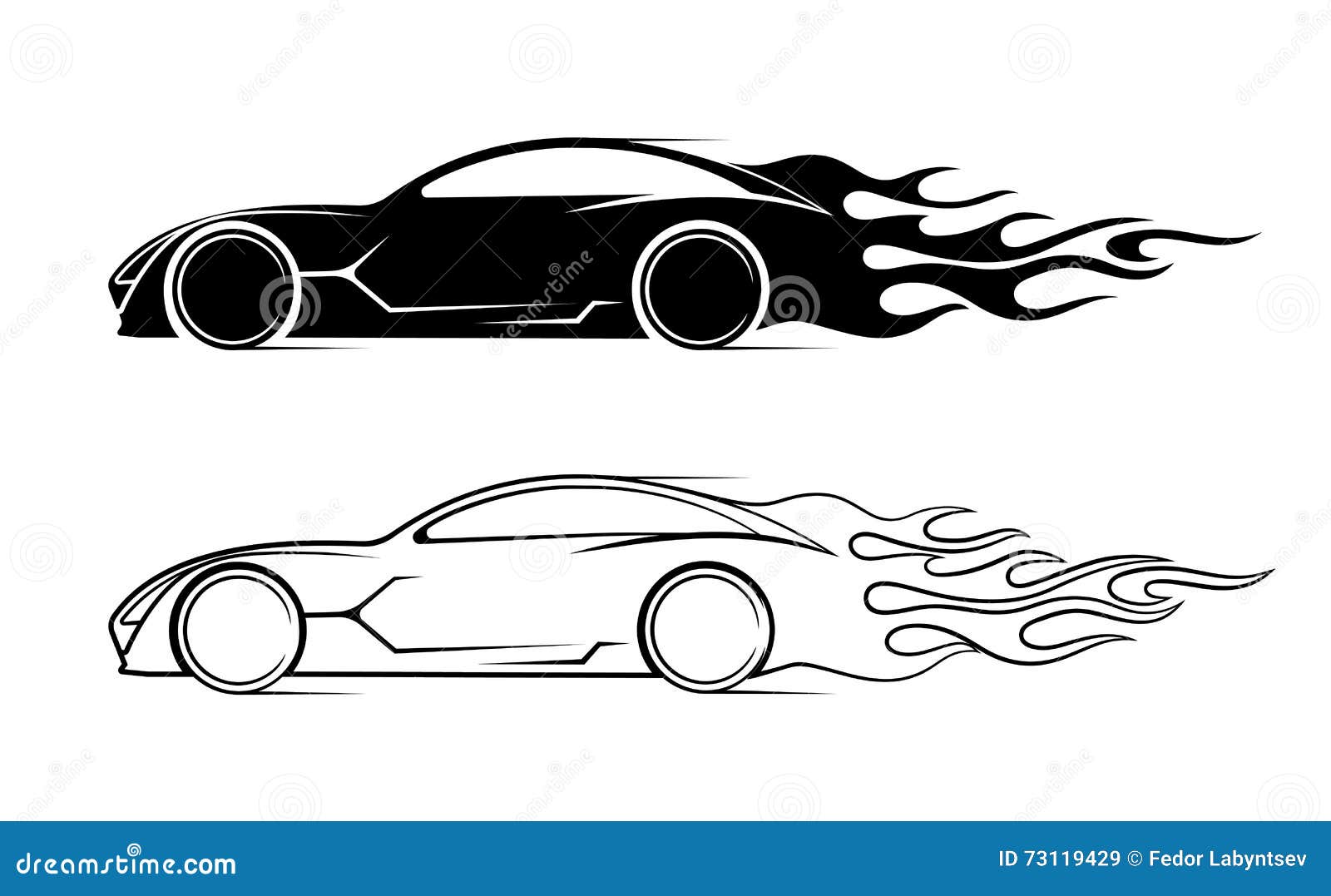 Dynamic Silhouette of the Car, Icon Automotive Topics Stock Vector ...