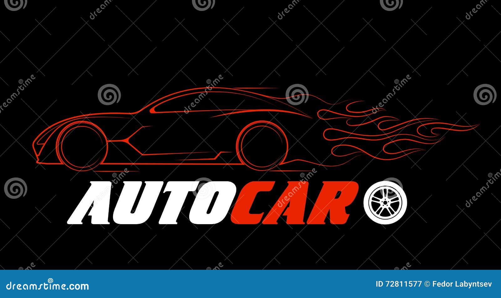 Dynamic Silhouette of the Car, Logo Automotive Topics Stock Vector ...