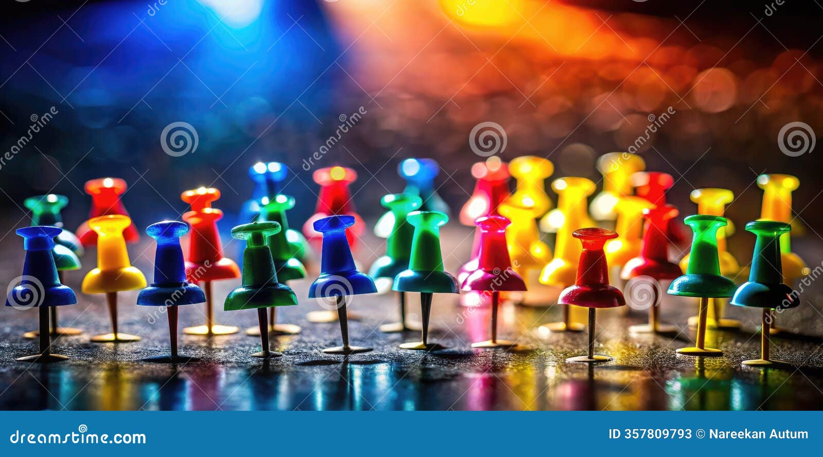 Dynamic Silhouette Design Colorful Position Markers And Symbols Create ...