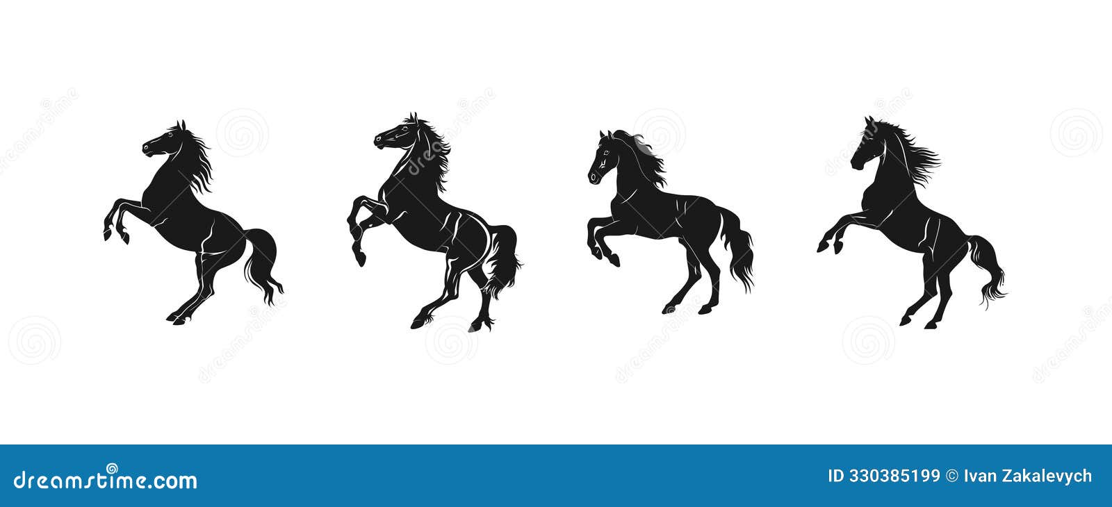 Rearing Horses Monochrome Wallpaper Background Royalty-Free Stock Image ...