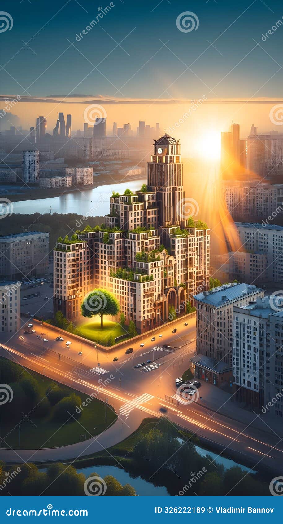 Dynamic Skyline of a Modern City Featuring Sleek Skyscrapers Stock ...