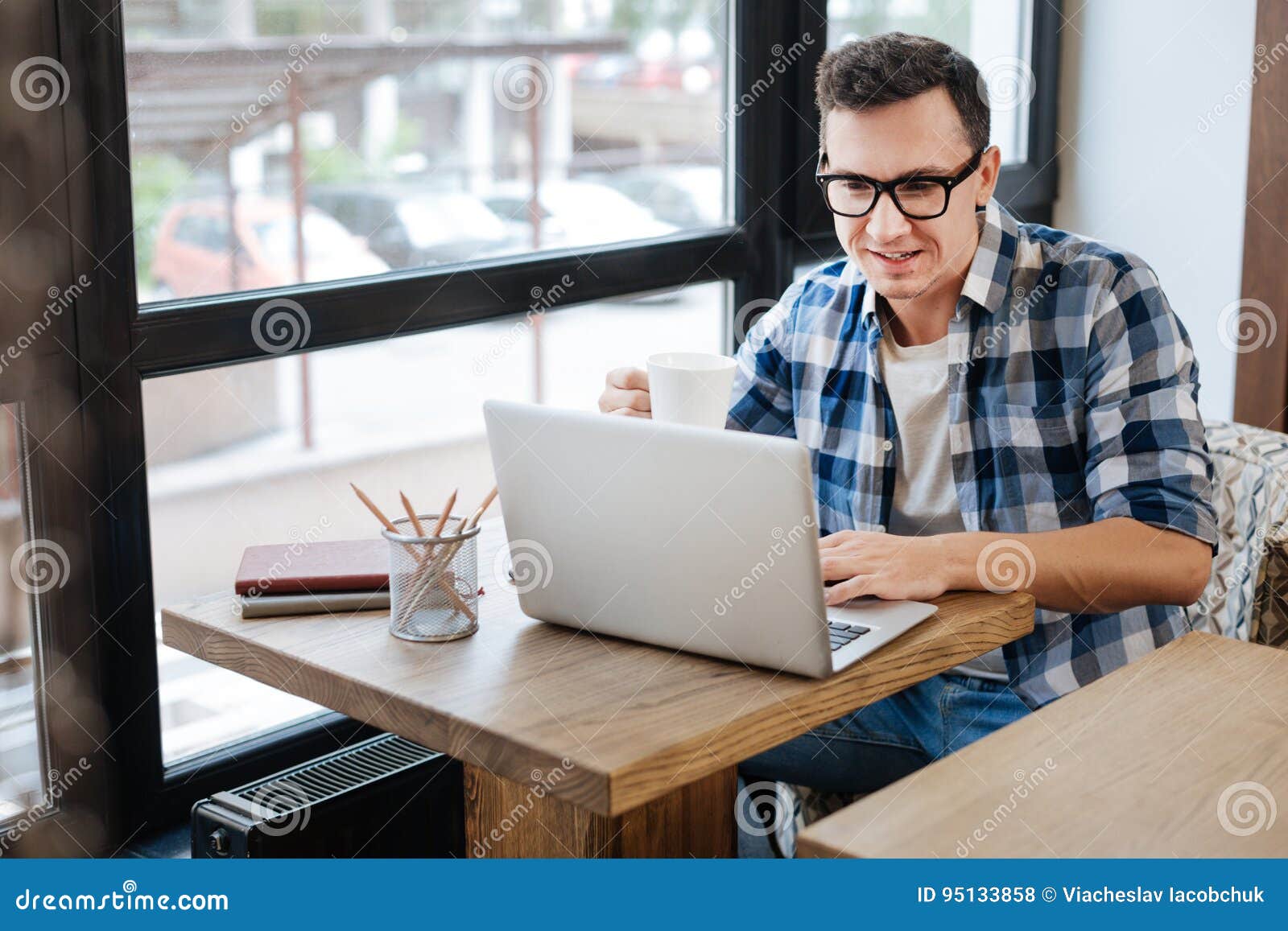 Dynamic Smart Guy Working on His Project Stock Photo - Image of ...