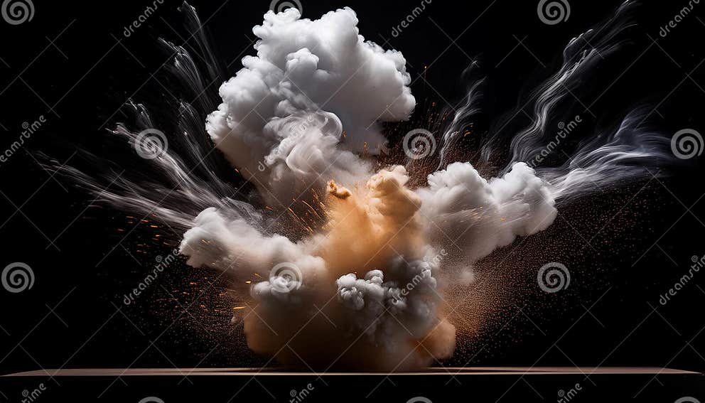 Dynamic Smoke Exploding Outwards with Dramatic Effect Stock ...