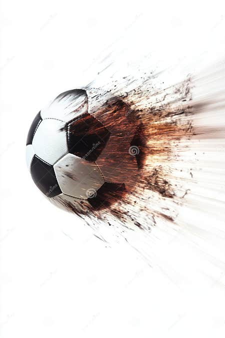 Dynamic Soccer Ball in Motion with Explosive Energy and Speed on a ...