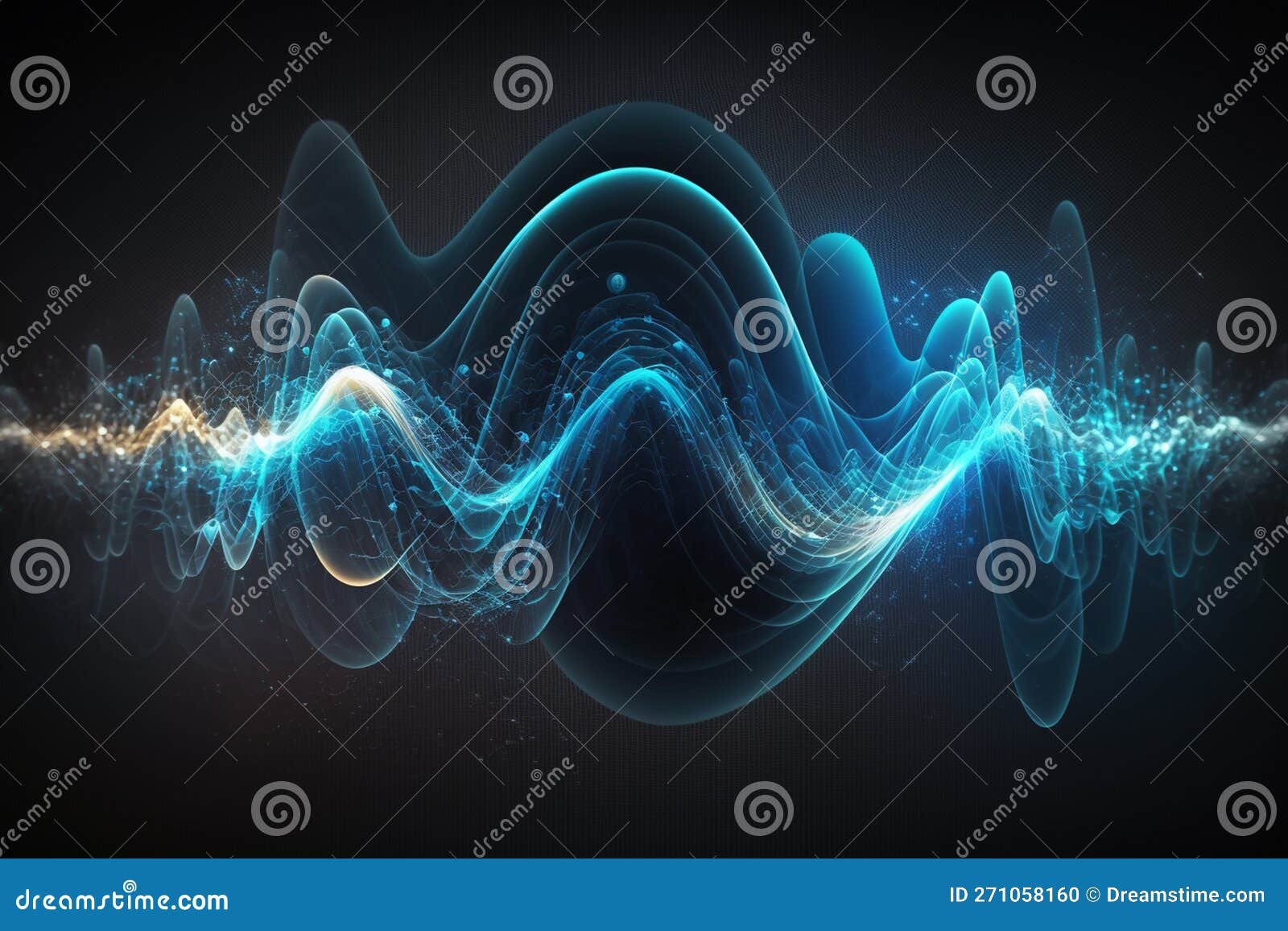 Dynamic Sound Wave. Blue Energy Flow Concept Stock Illustration ...