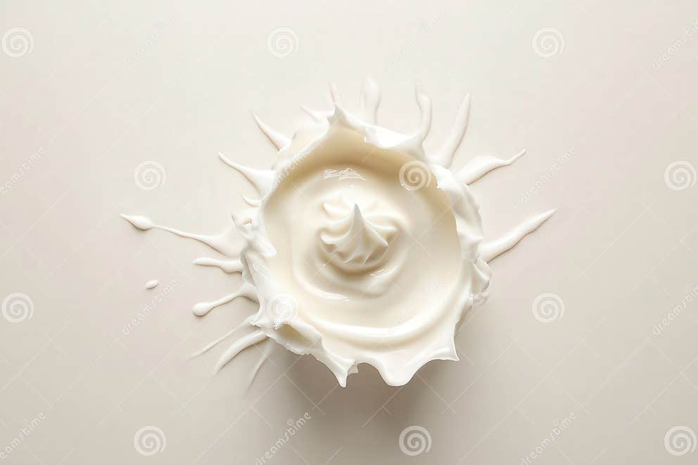 Heavy Cream Splashing in an Artistic Formation on a Light Surface Stock ...
