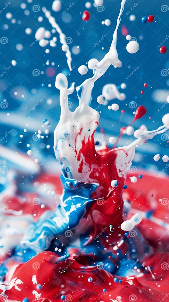 Dynamic Splash of Red and Blue Paint Stock Image - Image of beautiful ...