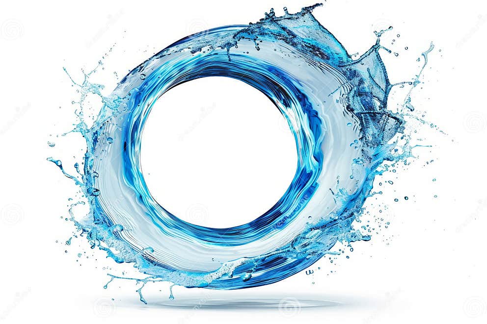 Dynamic Splash of Water in a Circular Shape, Symbolizing Freshness ...