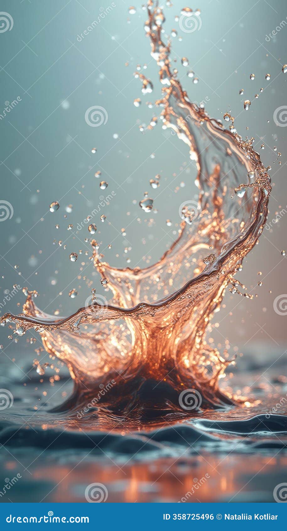 Dynamic Splash of Water Creating Mesmerizing Droplets Stock Photo ...