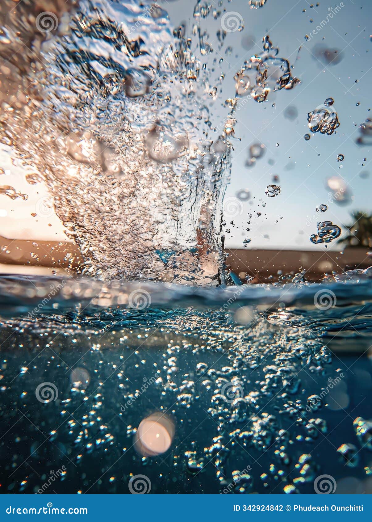 Dynamic Splash of Water from a Diving Swimmer Stock Illustration ...