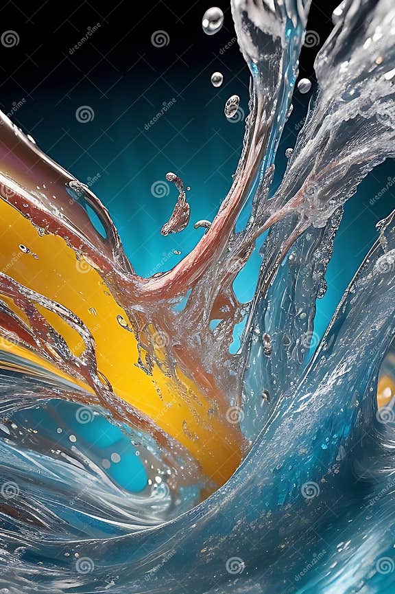 Dynamic Splash: Waves Collide in Vibrant Chaos Stock Image - Image of liquid, splashing: 349234517