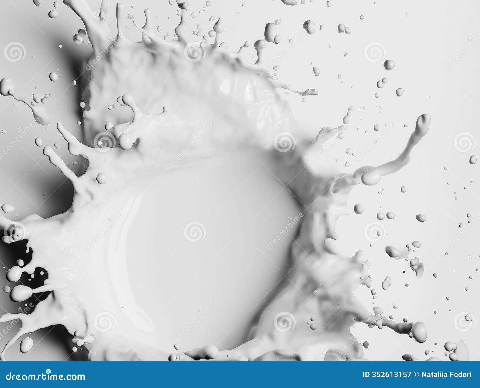 Dynamic Splash of White Liquid Captured Mid-air with Detailed Droplets ...