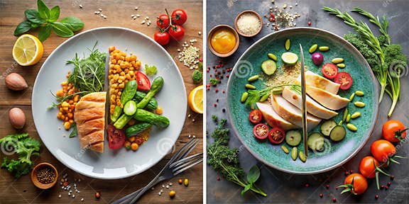 A Dynamic Split-Image Poster Showing the before and after Stock Photo ...