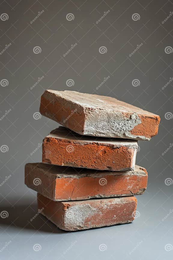 Dynamic Stack of Tilted Bricks Stock Illustration - Illustration of ...