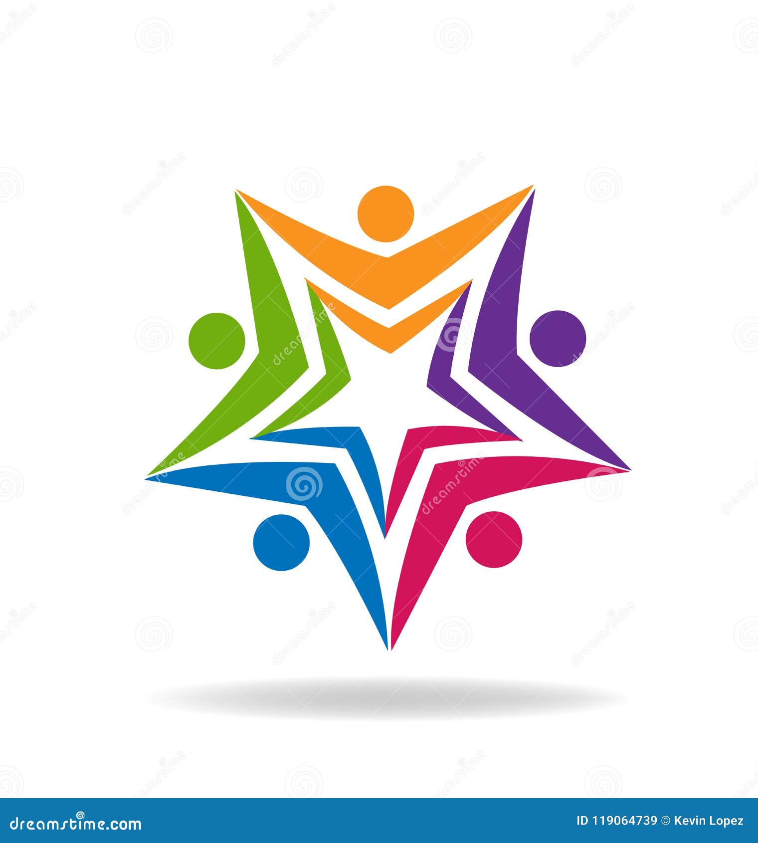 Dynamic Star Teamwork Group Icon Stock Vector - Illustration of people ...