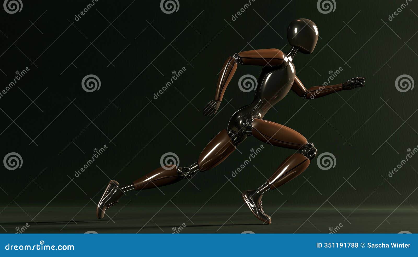 Dynamic Stickman: Leather-Textured Motion. Generative AI Stock ...