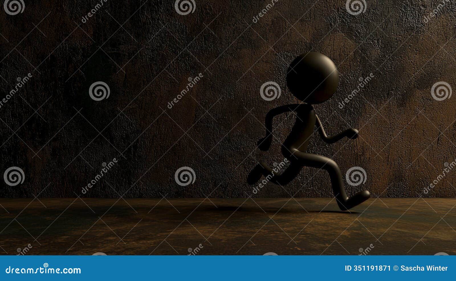 Dynamic Stickman: Leather-Textured Motion. Generative AI Stock ...