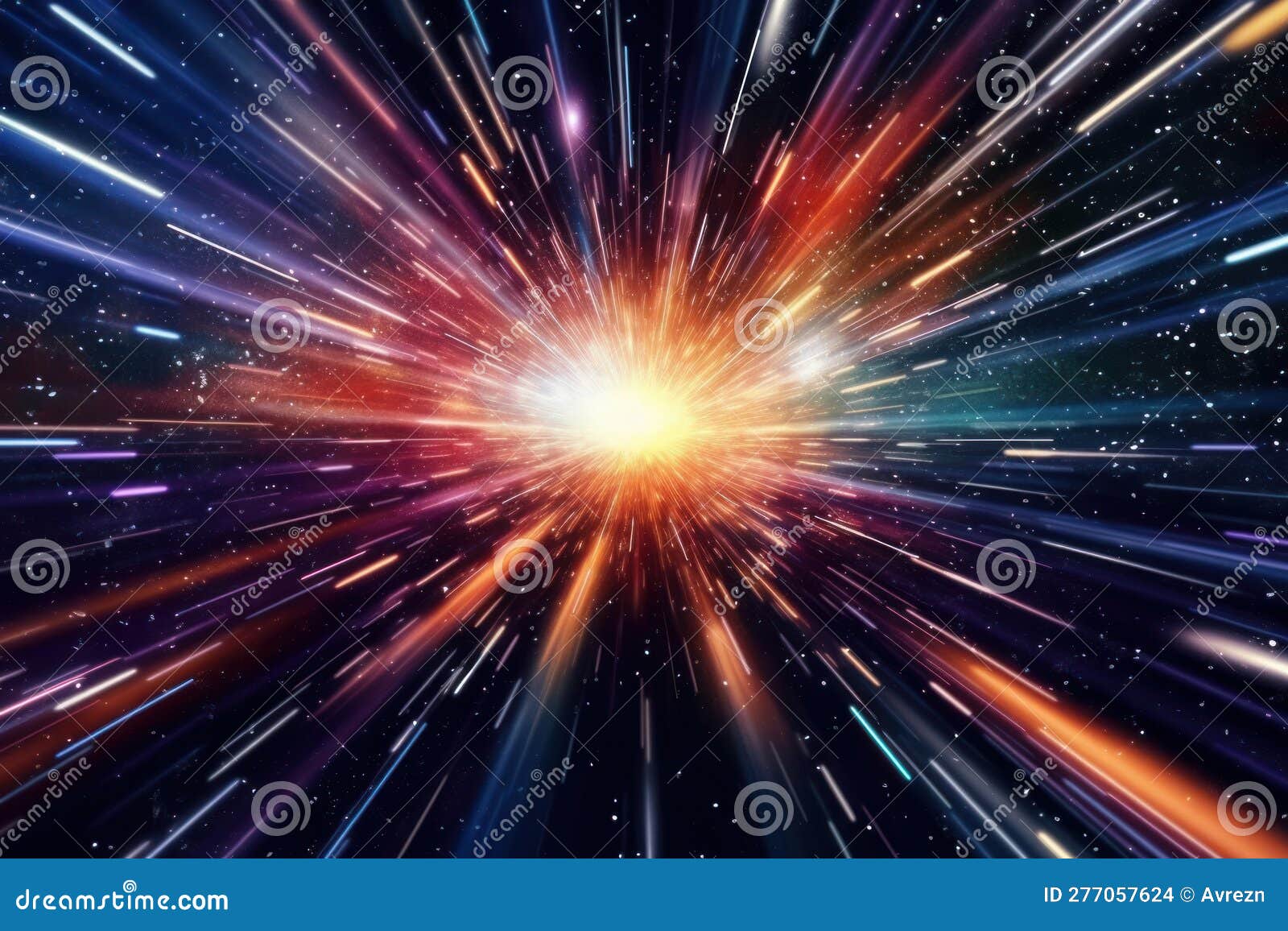 Entering Hyperspace: Blurred Stars Speeding Away, Generative AI Stock ...