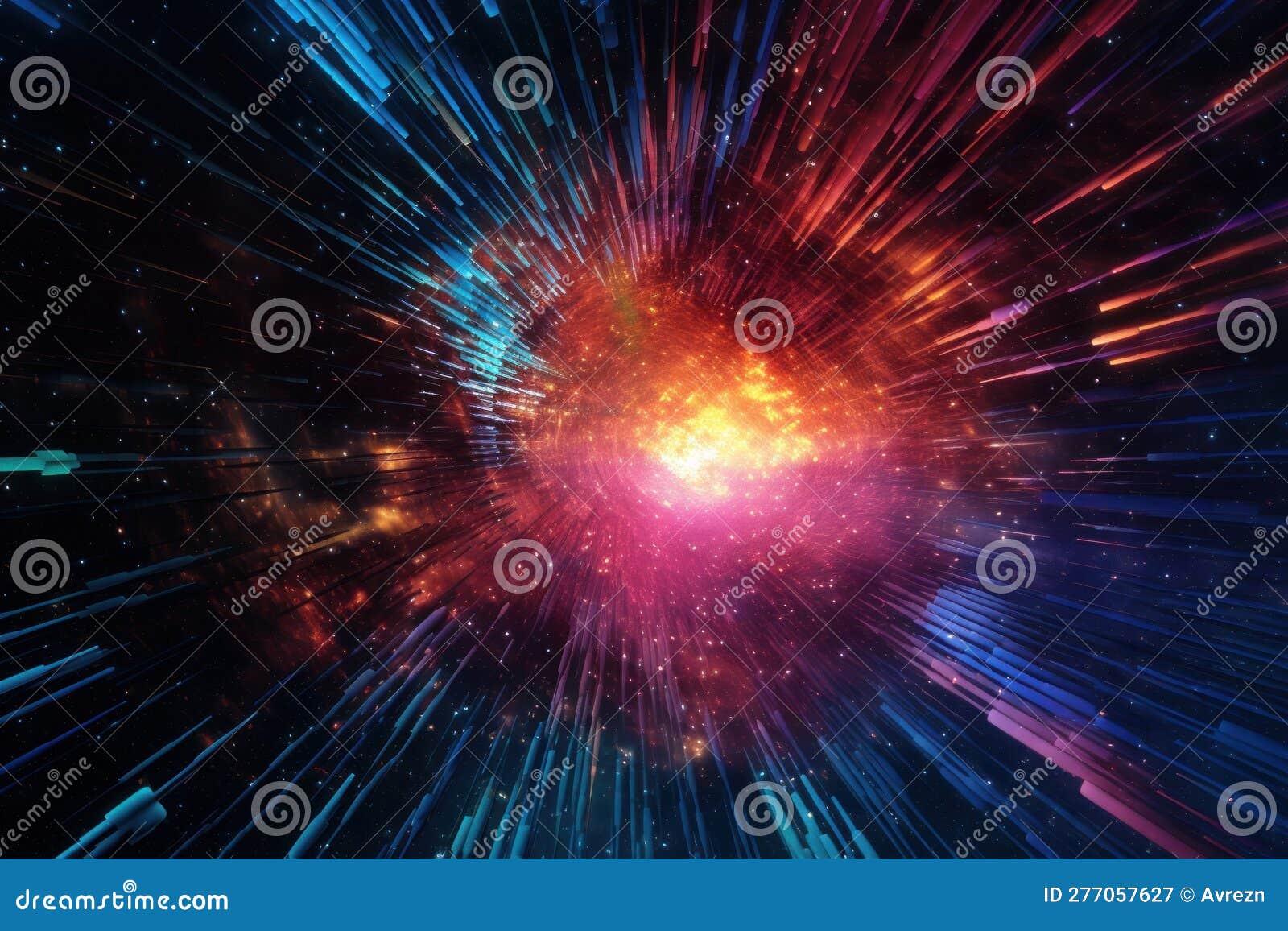 Entering Hyperspace: Blurred Stars Speeding Away, Generative AI Stock ...