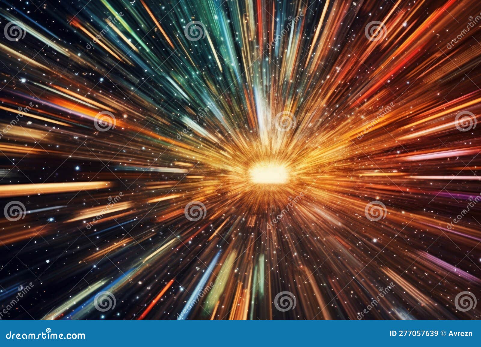 Entering Hyperspace: Blurred Stars Speeding Away, Generative AI Stock ...