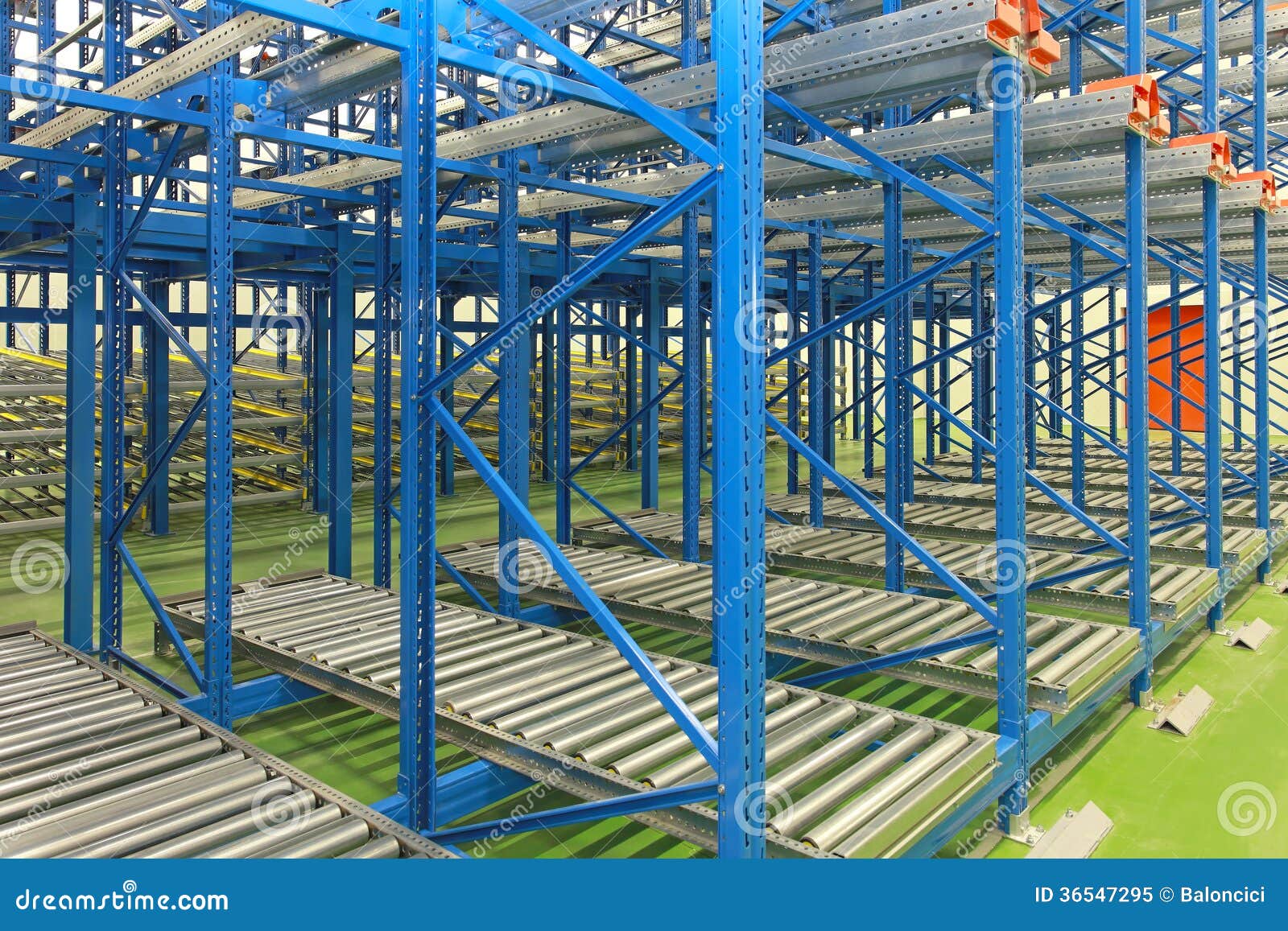 Dynamic storage shelves stock image. Image of equipment - 36547295