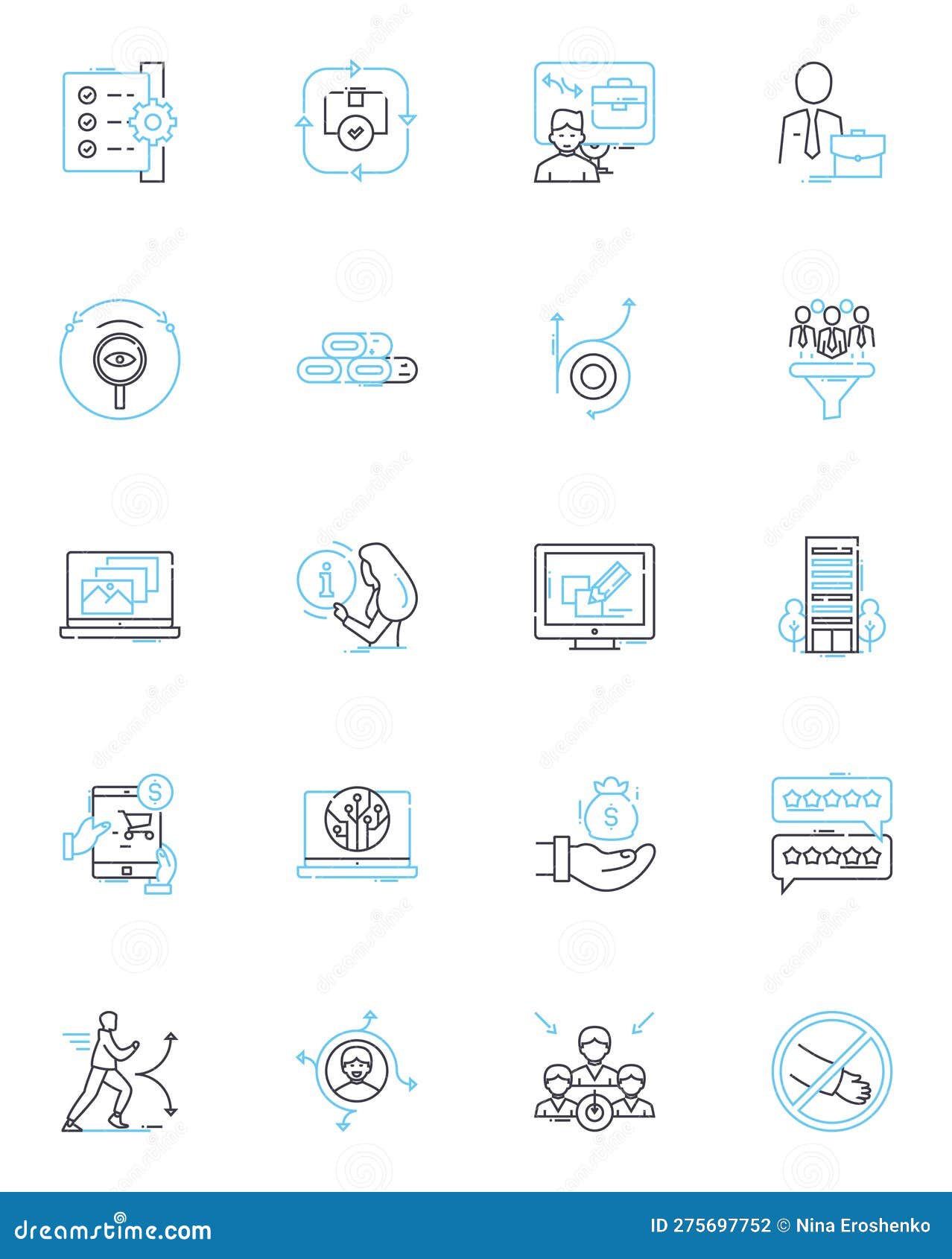 Dynamic Strategy Linear Icons Set. Agility, Adaptability, Flexibility ...