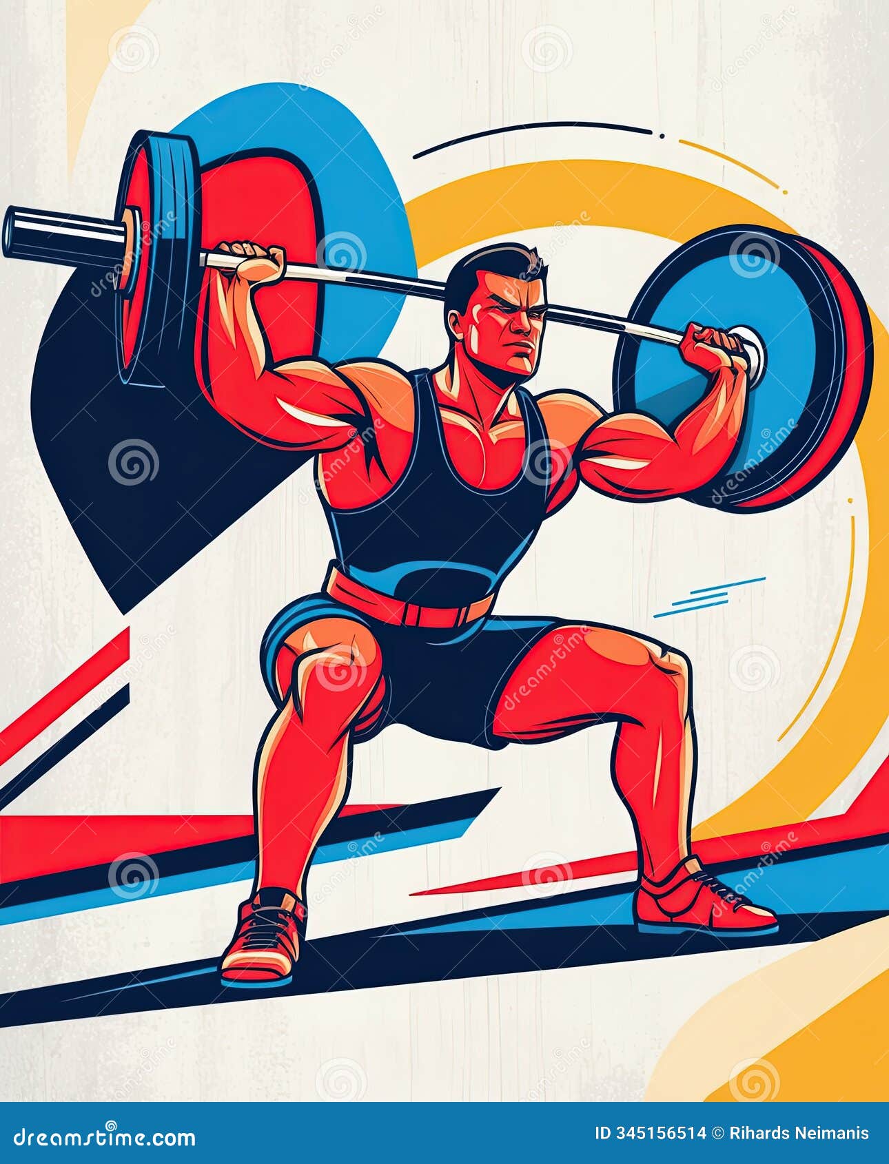 Dynamic Strength Training Poster Featuring a Bodybuilder Lifting ...