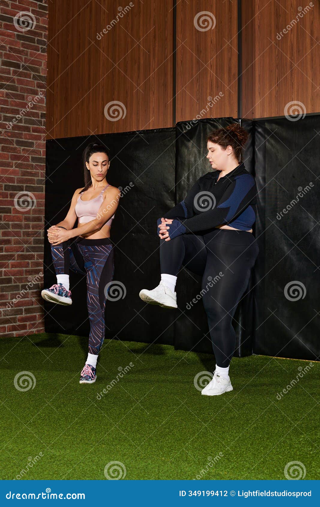 Dynamic Stretching Session Enhancing Flexibility for Stock Photo ...
